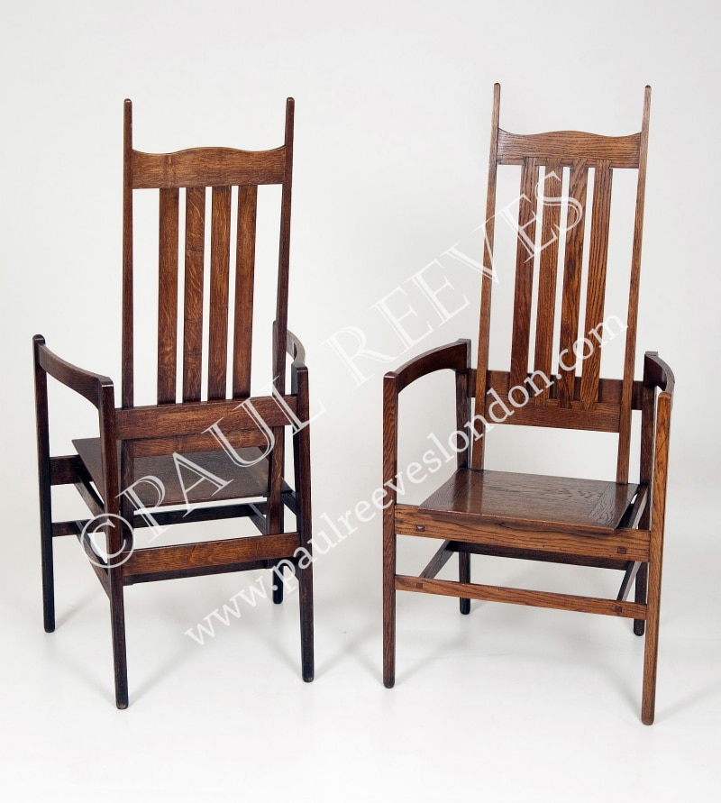 A pair of oak armchairs by C.F.A.Voysey - Paul Reeves